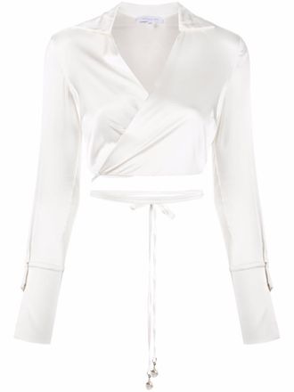 Patrizia Pepe chemise crop &agrave; design portefeuille - Blanc