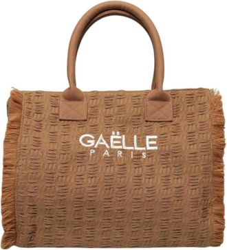 Ga&euml;lle Paris Femme, Sacs, Brun, Taille: ONE Size Maxi Shopper Tessuto