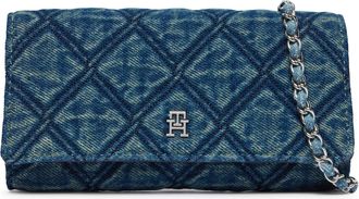 Tommy Hilfiger Handtasche Tommy Hilfiger Th Feminine Wallet Chain Denim AW0AW18903 Blau