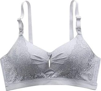 Generic Soutien-gorge 2026 pour femme - Double bouton - Pour lallaitement - Sous-v&ecirc;tements post-partum - Anneau en acier, gris, 62