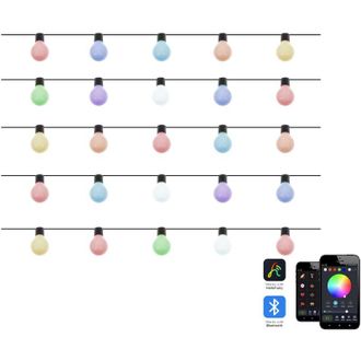 Beliani Led Girlande Bunt pvc 900 cm 25 Lichter rgb Farbwechsel mit Fernbediengung App-Steuerung Timer Schalter Outdoor Indoor f&uuml;r Weihnachtsbaum