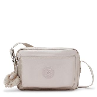 Kipling ABANU M Mittelgroße Umhängetasche, Metallic Glow (Silber)