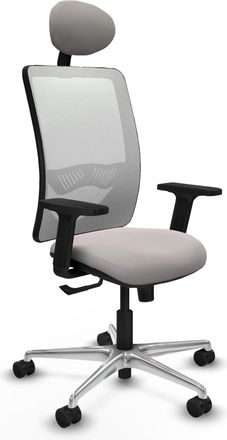 Piqueras y Crespo Wei&szlig;er Computerstuhl Zulema mit 2D-Armen, h&ouml;henverstellbarer Lendenwirbelst&uuml;tze und festem Kopfteil, ausgestattet mit 3 Positionen und Schneidschaum, 