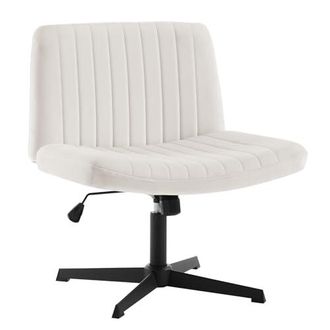 Woltu Chaise de Bureau, Chaise Pivotante sans roulettes, Fauteuil Relax en Velours sans Accoudoirs, Tabouret Moderne Réglable en Hauteur, pour Salon, Chambr
