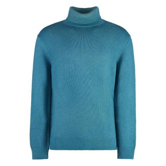 Malo Kaschmir-Strickpullover mit Rollkragen - - Knitwear - Herren - Blau - L