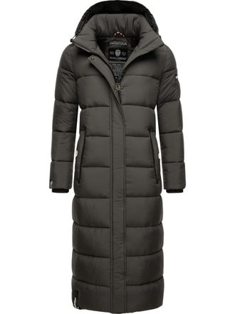 Navahoo Damen Wintermantel Warmer Steppmantel lang mit Abnehmbarer Kapuze Isalie Anthracite Gr. XXL