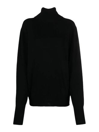 Jil Sander Pull Col Roul&eacute; - Noir