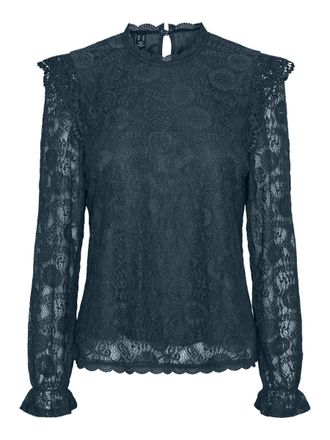 Pieces PCOLLINE LS LACE TOP NOOS BC