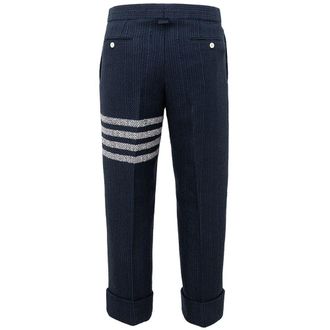 Thom Browne Mens Blue Marabou Casual Pants