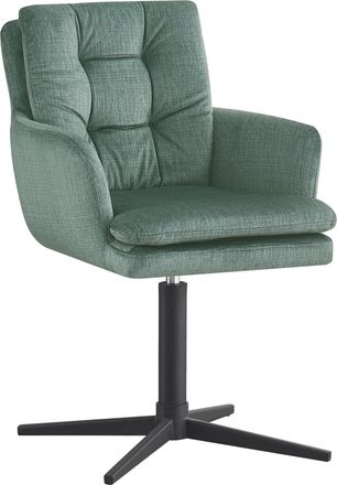 Novel Armlehnstuhl, Jadegrün, Schwarz, Metall, Textil, Drehkreuz, 60x88x67 cm, Sitzfläche 360° drehbar, Stoffauswahl, Esszimmer, Stühle