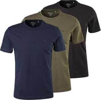 s.Oliver T-Shirt Casual (2-tlg) mit Logo, schlicht, unifarben, Basic, moderner Look im 2er Pack