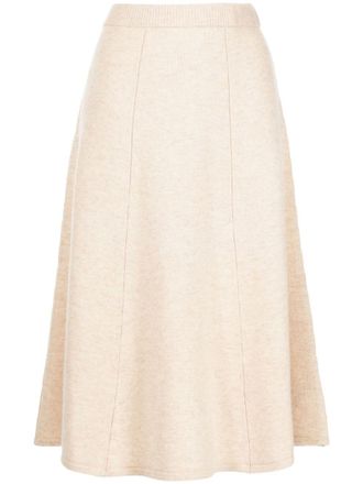 LoveShackFancy jupe longue à coupe évasée - Tons neutres