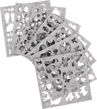 Pretyzoom Cabilock 7 St&uuml;ck Wollfilz Formen f&uuml;r Nadelfilzen und Nassfilzen Handgefertigte Selbstgemacht Applikationsschablonen aus Filz Vielseitiges Bastelwerkze