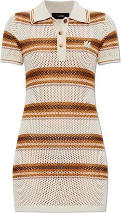 Amiri Femme, Robes, Beige, Taille: 40 FR MA Stripe Polo Mini Dress