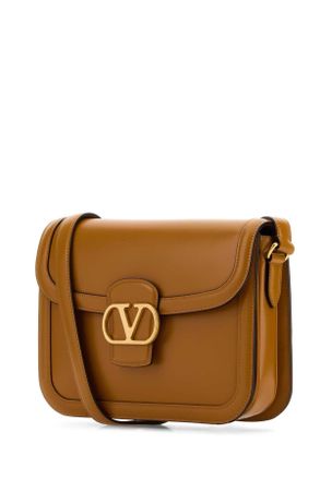 Valentino Garavani Womens Camel Leather 9to5 Shoulder Bag Goldencuir Borse A Tracolla