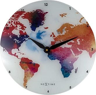 NeXtime 8187 Wanduhr - &Oslash; 43 cm - Glas - Bunt - Colorful World