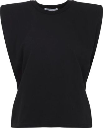 Frankie Shop Femme, Tops, Noir, Taille: 36 FR Eva T-shirt Muscl&eacute; &agrave; &Eacute;paules Rembourr&eacute;es