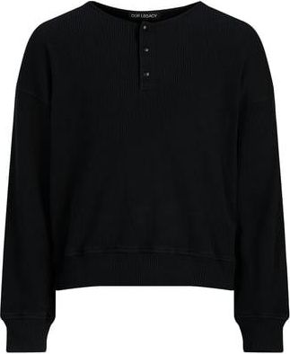 Our Legacy Pull c&ocirc;tel&eacute; oversize en coton m&eacute;lang&eacute;