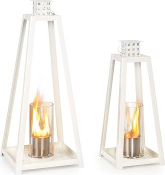 Blum feldt Fiamme Triangolo Tischkamin Indoor 2er Set - Tischfeuer Indoor mit je 0,3 Liter Volumen, Bioethanol Tischkamin mit bis zu 4 h Brenndauer