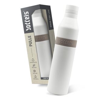 Boddels PULLE Edelstahl Trinkflasche 500ml & 1l - spülmaschinenfest, 100% auslaufsicher, leicht zu reinigen, Kohlensäure geeignet, 24h kalt & 12h warm, recyce