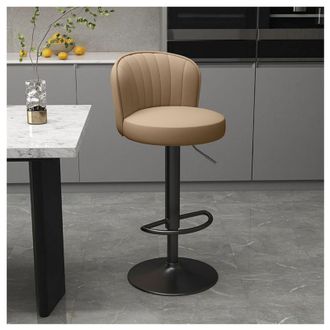 Generic Verstellbare Drehhocker, 2Er-Set, Moderne Barhocker mit Hoher R&uuml;ckenlehne Aus Leder, 60-80 cm Hoch, Ideal f&uuml;r K&uuml;cheninsel, Bar Oder Esszimmer