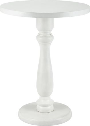 Clp Beistelltisch rund Adamsville, massiver Mindi-Holztisch, handgefertigter Couchtisch für Wohnzimmer und Esszimmer, Farbe:antik weiß