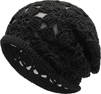 ZLYC Bonnet souple crocheté en coton pour femme, fait à la main, pour lété, Taille unique