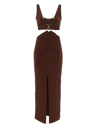 Nissa Maxikleid mit Cut-Out - Braun