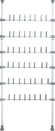 WENKO Teleskop-System Herkules Shoes, verstellbares Schuhregal f&uuml;r 48 Paar Schuhe & Stiefel, f&uuml;r den begehbaren Kleiderschrank, aus pulverbeschichtetem Meta