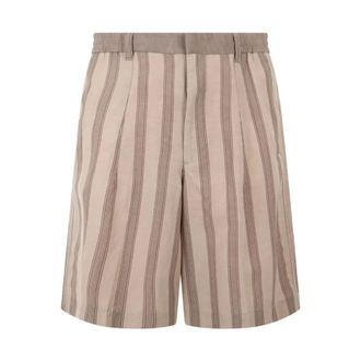 Emporio Armani Homme, Shorts, Beige, Taille: L Linen-blend Bermuda Shorts