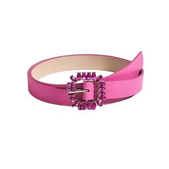 Generic Ceinture vintage carrée en cuir synthétique avec boucle en strass pour femme, Pnnrk, 100