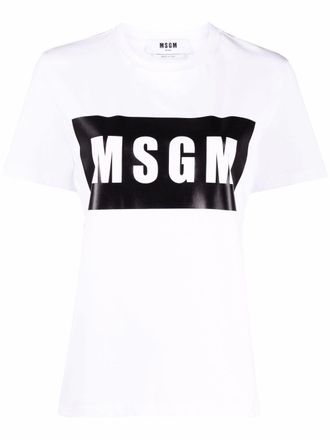 Msgm t-shirt à logo imprimé - Blanc