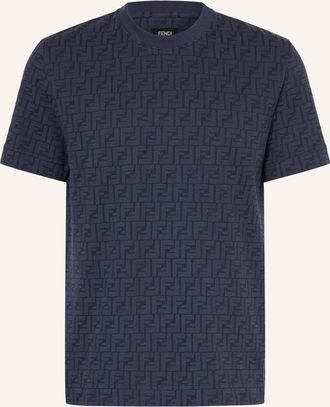 Fendi T-Shirt Aus Piqu&eacute; blau