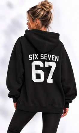 Worldclassca Hoodie Worldclassca Oversized Hoodie SIX SEVEN 67 Kapuzenpullover Sweatshirt Neue Kollektion - Stilvolle und gem&uuml;tliche Casual Mode f&uuml;r Damen