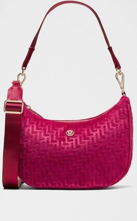 lululemon City Essentials Small Shoulder Bag 3L L Monogram Velvet in Berry Rumble