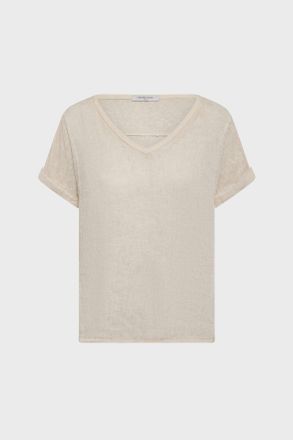 Gerard Darel T-shirt V ample en lin - Beige