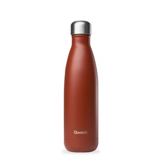 Qwetch Trinkflasche Originals Edelstahl Isolierflasche 500ml Terracotta - Thermosflasche 24h Kalt & 12h Heiß - Auslaufsicher, BPA-frei, Wiederverwendbar - Pe