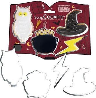 ScrapCooking Ausstechformen für Kekse aus Edelstahl, 4 Stück, Zubehör zum Backen, Geburtstag, Deko - 2071