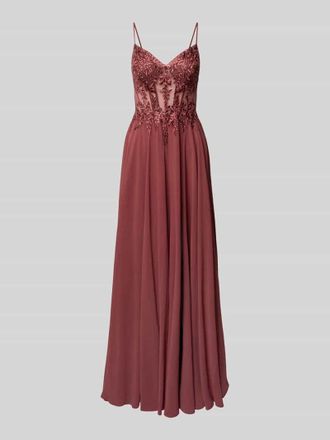 Luxuar Abendkleid mit Ziersteinbesatz