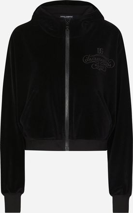 Dolce & Gabbana Kapuzensweatshirt Aus Baumwollchenille - Frau T-shirts Und Sweatshirts Schwarz 38