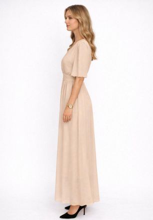 Elara Maxikleid Elegantes Maxikleid Damen mit V-Ausschnitt & Chiffon Optik
