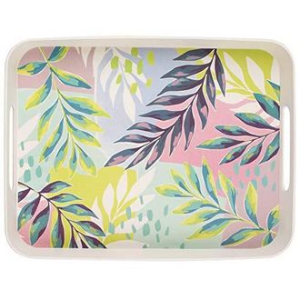 Cambridge Silversmiths CM06401 Gro&szlig;es rechteckiges Bambustablett Kayan mit Seitengriffen, 40 cm, Kunststoff, Rechteckschale mit Griffen