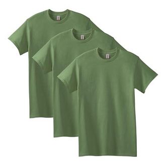 Gildan T- Shirt en Coton épais, Style G5000, Multiple, Vert Militaire (Lot de 3), 3XL Mixte