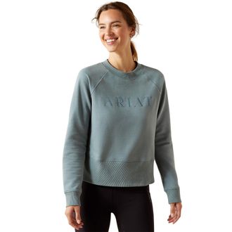 Ariat Womens Martine Sweatshirt Long Sleeve in Steel Sage, Size X-Large, by Ariat