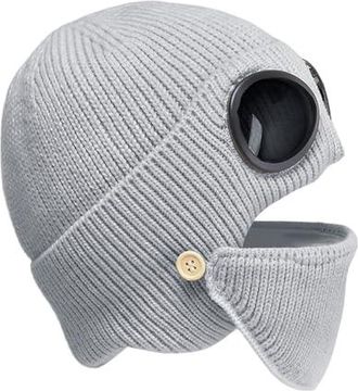 Generic Chapeaux tricot&eacute;s pour femme, avec cache-oreilles - Bonnet dhiver en tricot avec cache-oreilles - Pour homme et femme - Pour lext&eacute;rieur, le cyclisme, 