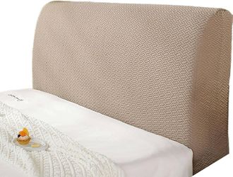 Generic Elastischer Kopfteilbezug, Jacquard-Kopfteil, waschbar, staubdicht, for die Schlafzimmerdekoration(Brown,Queen:(71-79)/150-170cm)