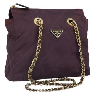 Prada Pre-owned Nylon Schultertasche - - Pre-owned - Damen - Lila - ONE SIZE