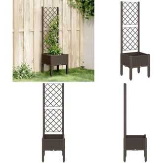 vidaXL Vidaxl - Jardini&egrave;re avec treillis marron 40x40x142 cm pp - Jardinierre En Rotin - Jardini&egrave;re Ext&eacute;rieure - Pot Plante Grimpante - Support Vignes - Pot