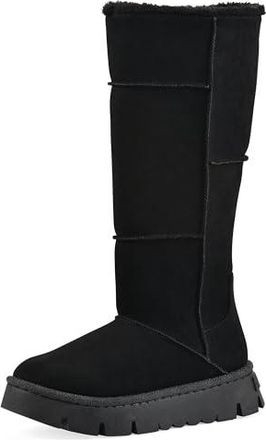 White Mountain Femme Tru Bottes Hautes doubl&eacute;es &agrave; Plateforme, Noir, 38 EU