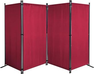 Quick Star Paravent 220 x 165 cm Séparateur de Tissu Jardin en 4 Parties Pliable Balcon Écran de confidentialité partition Rouge Rubis